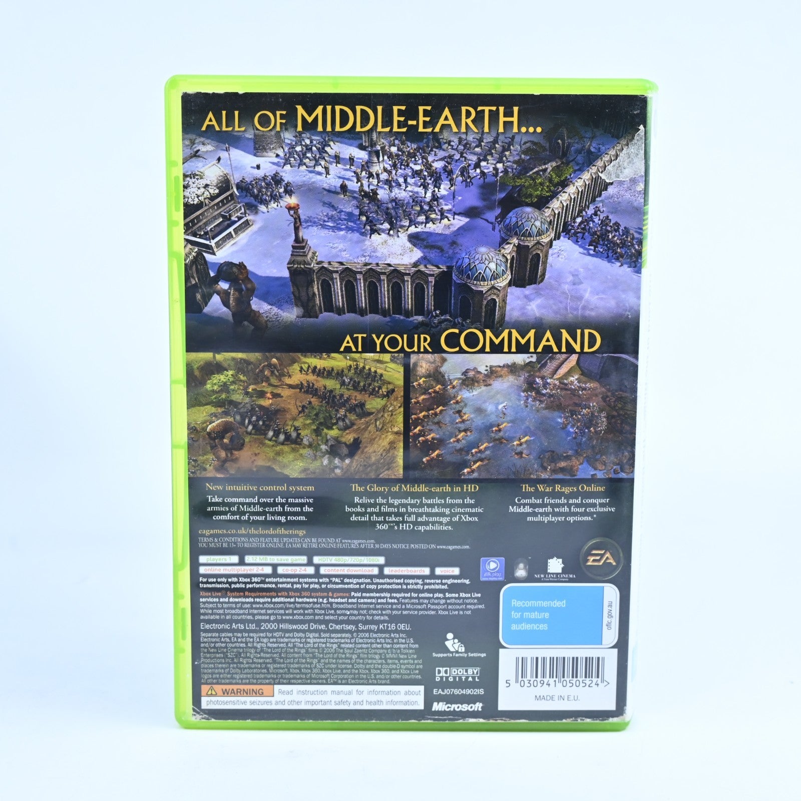 Lord Of The Rings The Battle For Middle Earth II - Xbox 360 Game + Man ...